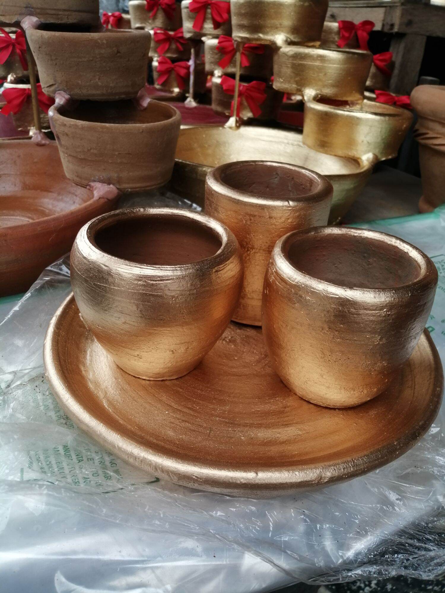 GOLDEN CLAY POTS NEW DESIGN | Lazada PH