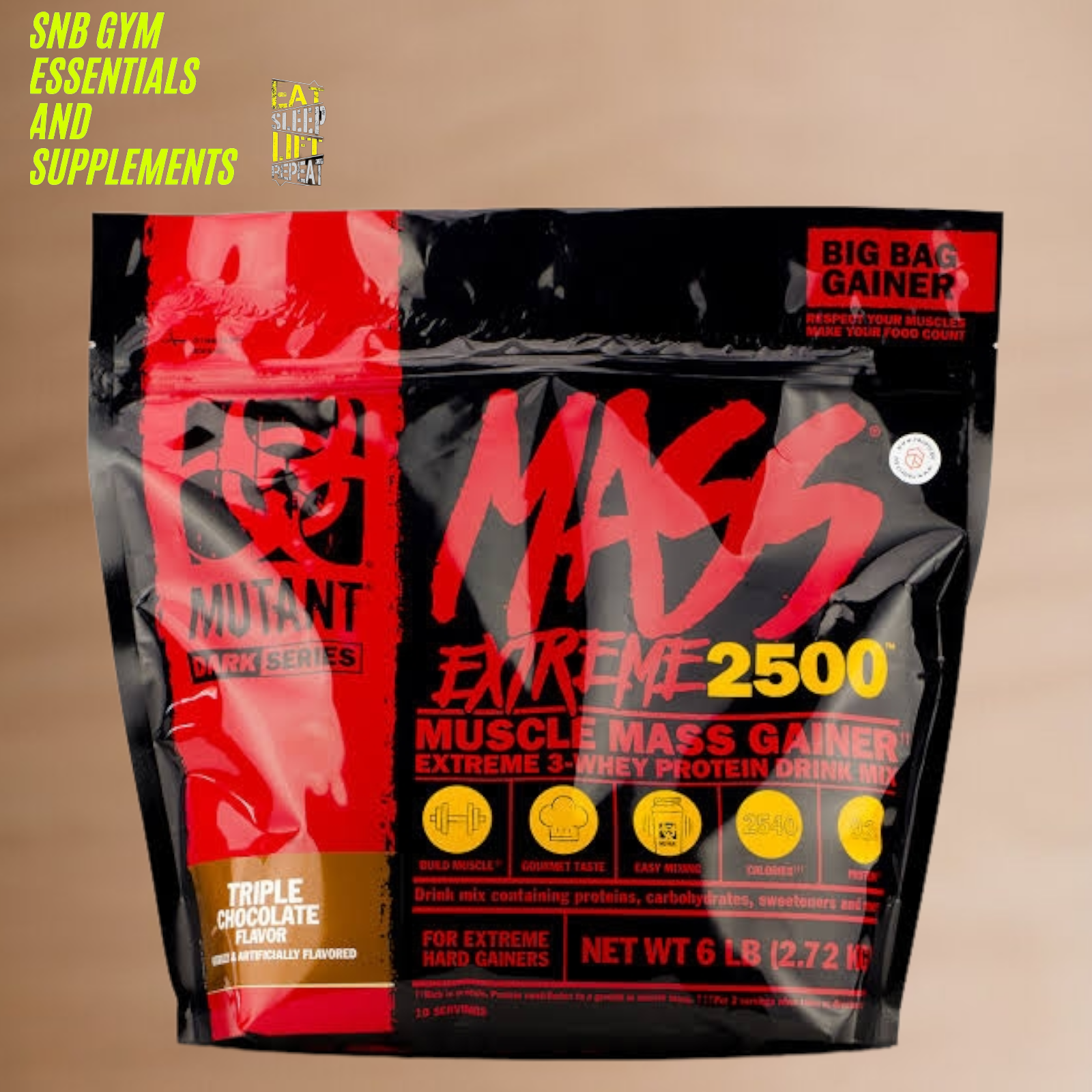 Mutant Mass Extreme 2500 6lbs. (3 FLAVORS AVAILABLE) with or w/o Top ...