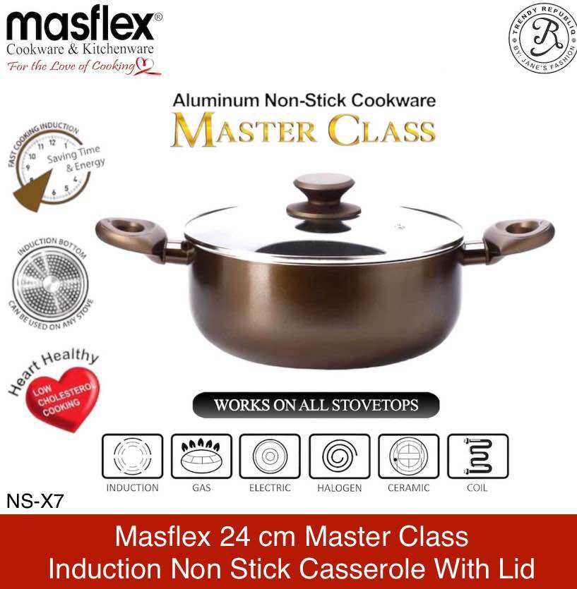 Masflex 24 cm Master Class Induction Non-Stick Casserole With Lid ...