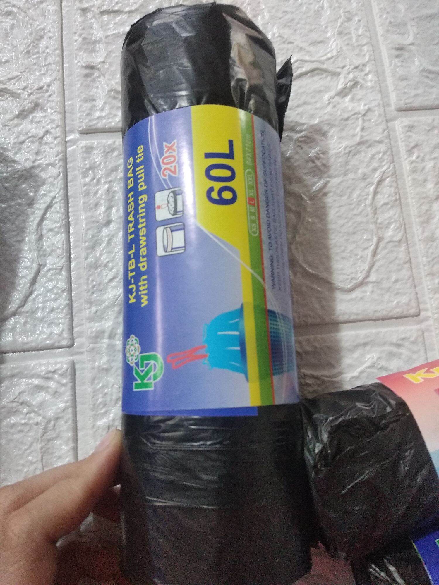 Trash bag with drawstring pull tie 100L 70L 60L 20L | Lazada PH