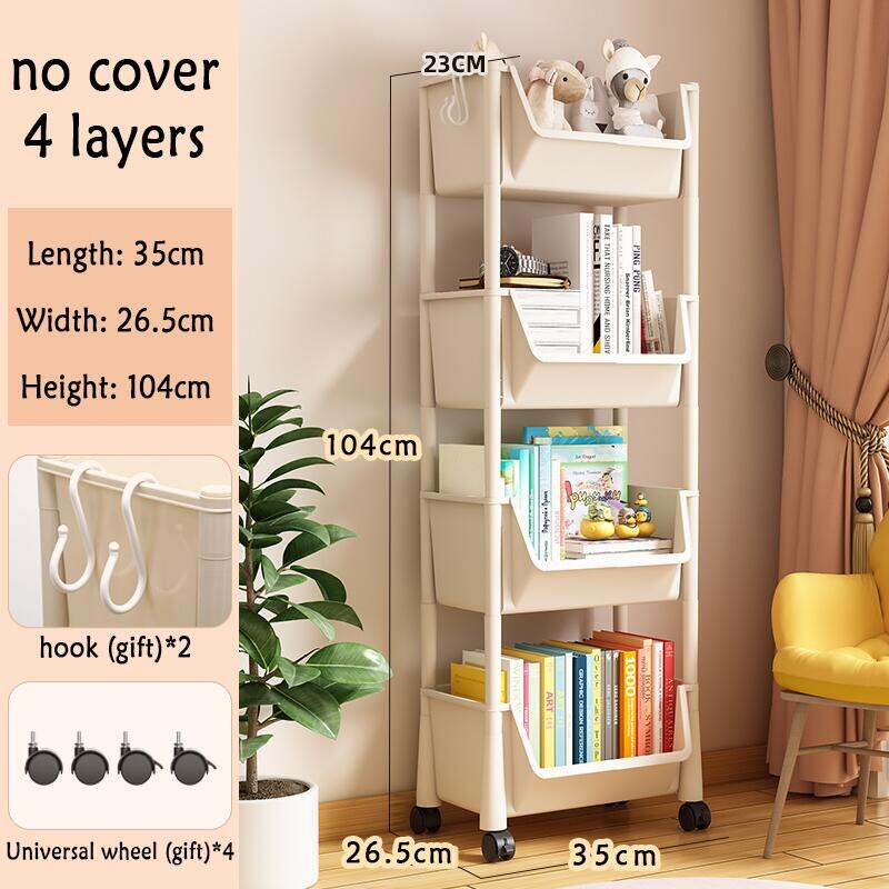 GEEK 5-layer storage rack mobile rack bookshelf trolley rack movable ...