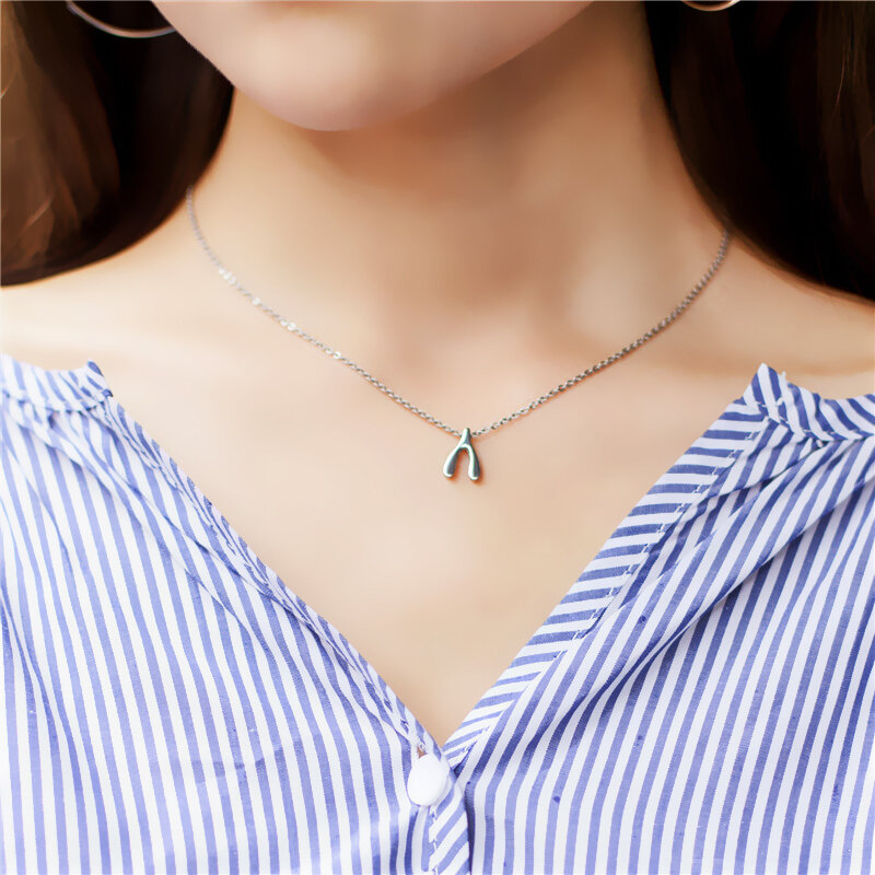 Japanese Korean. Bone Titanium Steel Necklace Female Korean TV Dramas ...