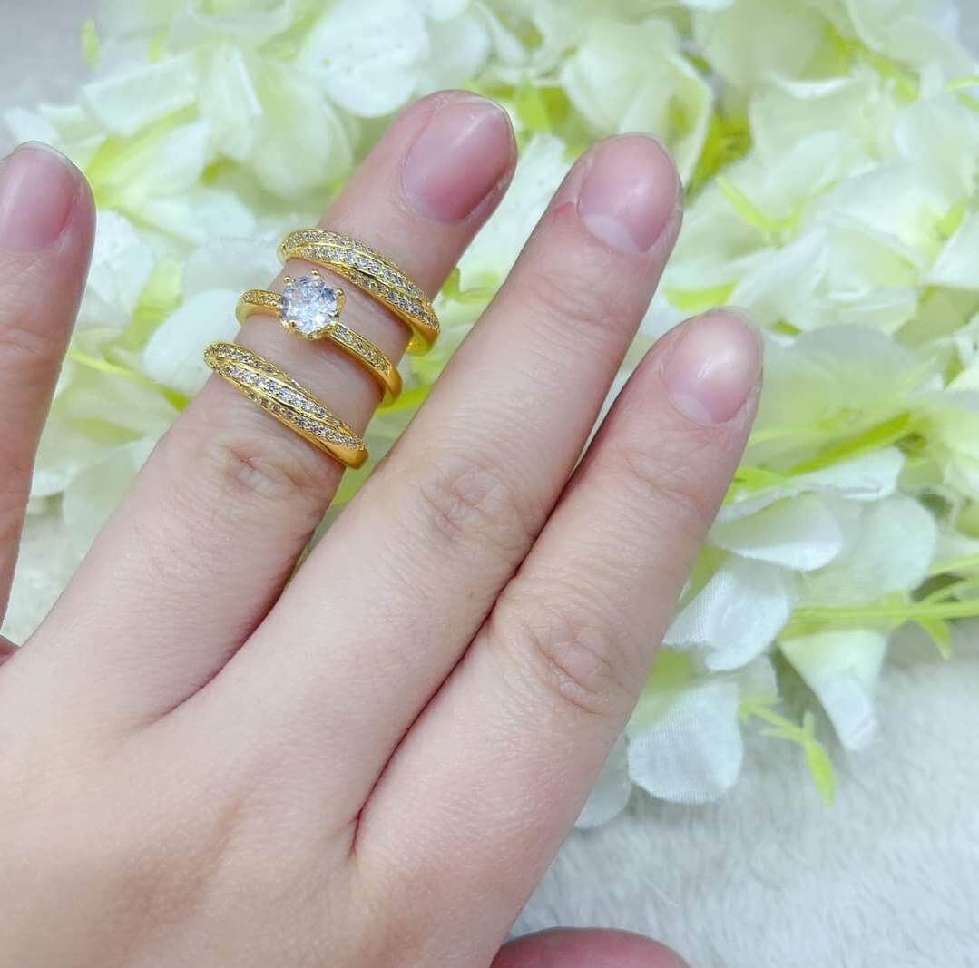 10k gold Couple ring set Adjustable size | Lazada PH