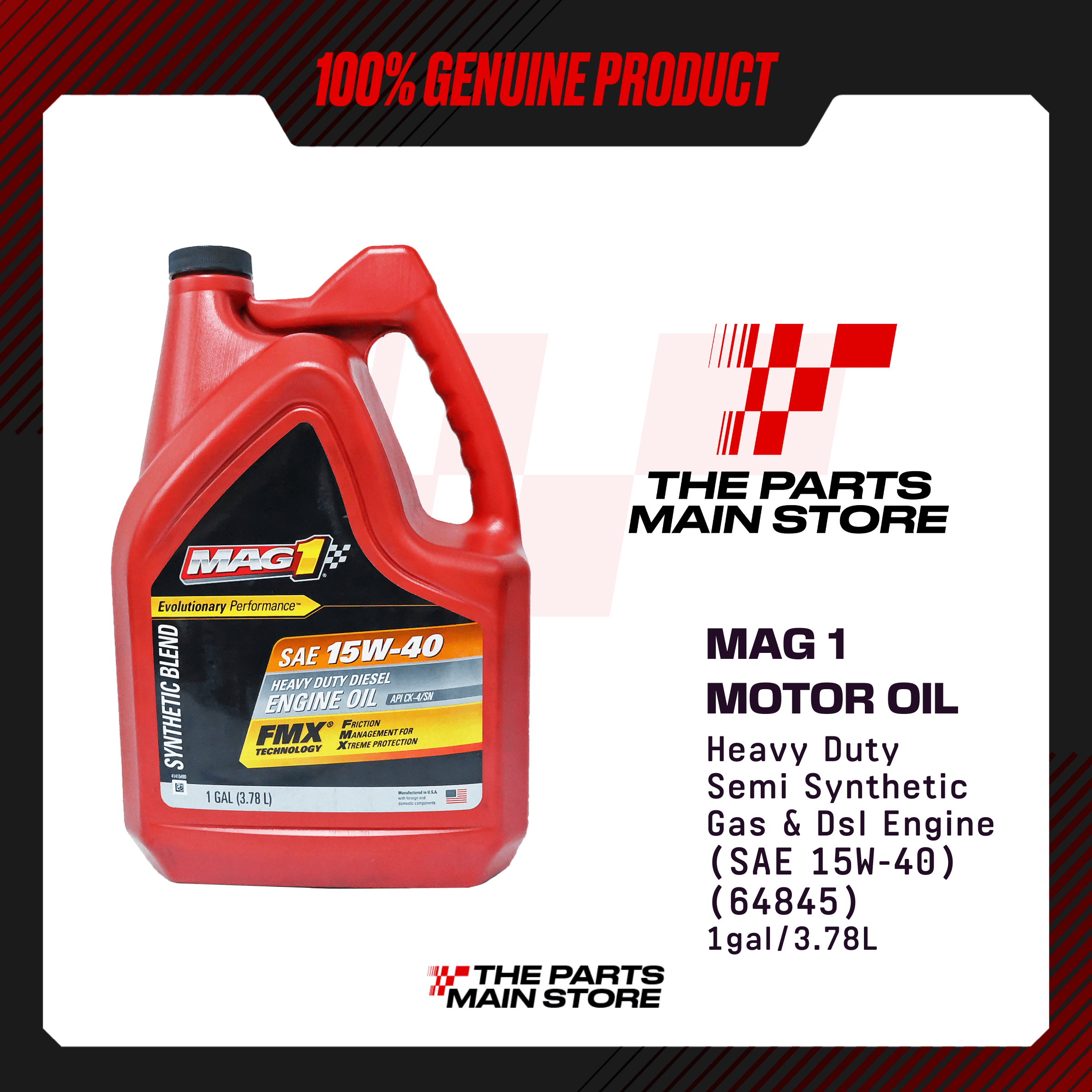 MAG 1 Motor Oil Semi Synthetic Heavy Duty GAS & DSL Engine SAE 15W-40 ...