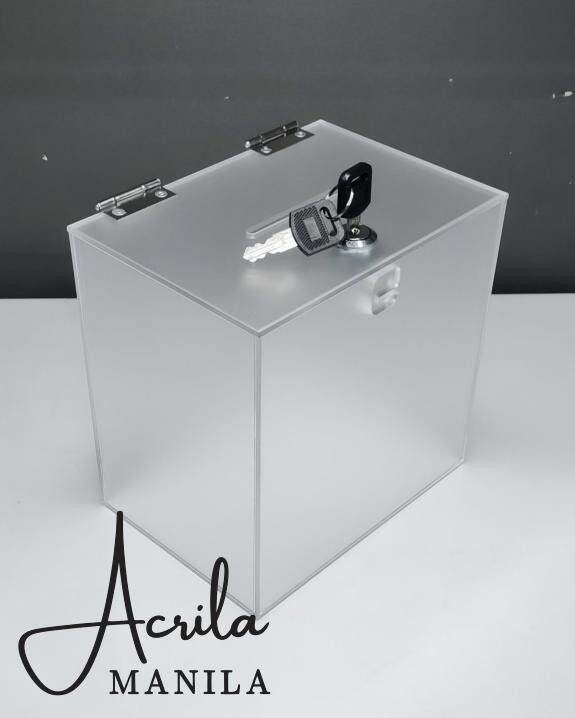 Acrylic Tip Box 7x5x7 inches LWH with Lock and Key | Lazada PH
