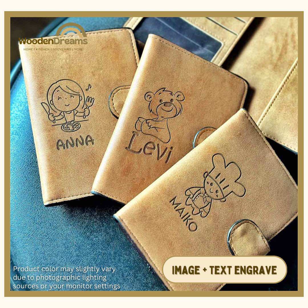 PERSONALIZED Gamuza Leather Passport and Passbook Holder Cover (Laser ...