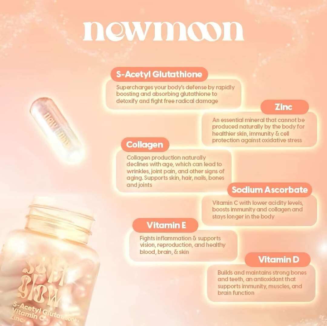 NEW MOON SOFT GLOW S-ACETYL GLUTATHIONE 60caps | Lazada PH