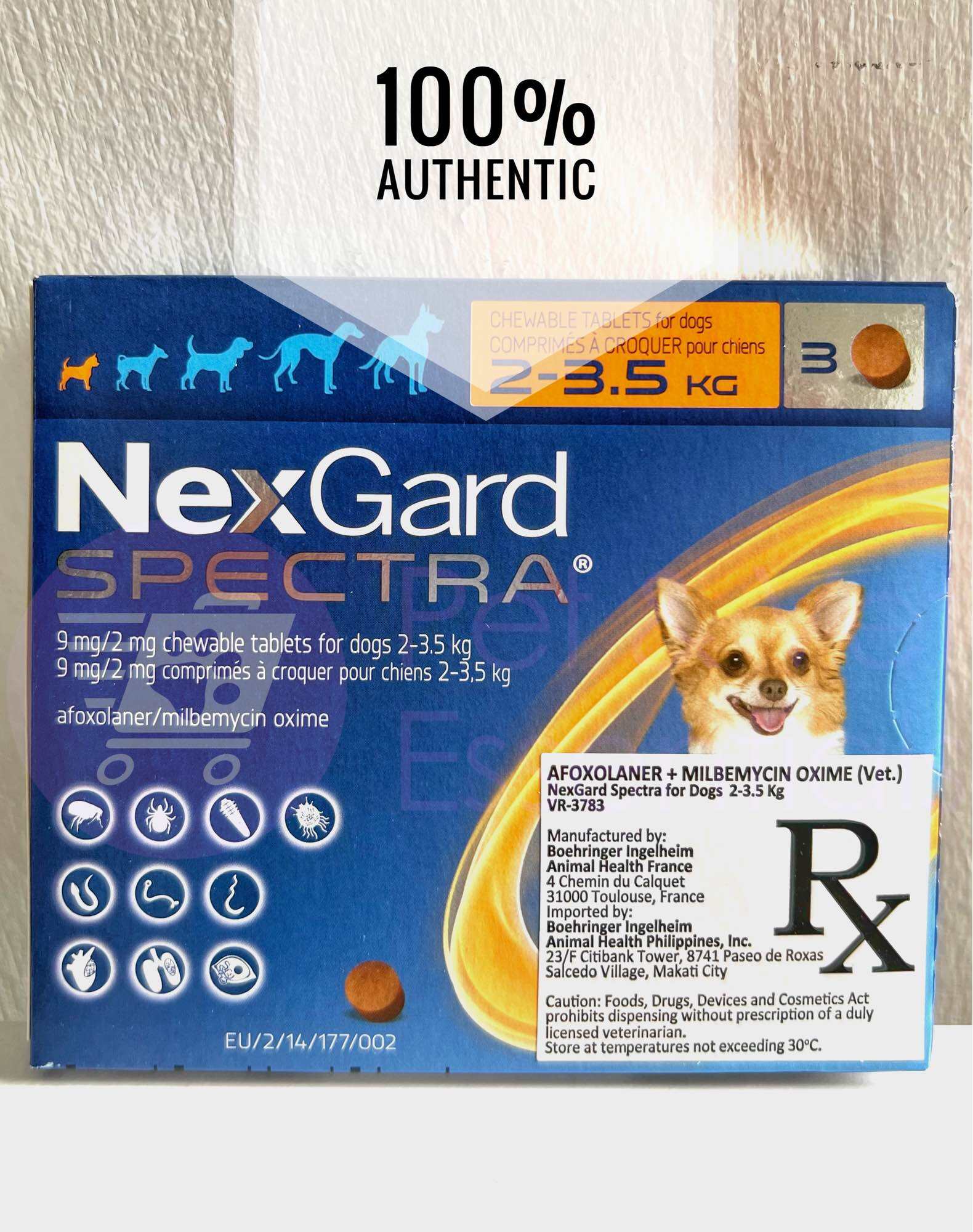 Nexgard Spectra 2-3.5 kg for Dogs Chewable Tablet WITHOUT STICKERS ...