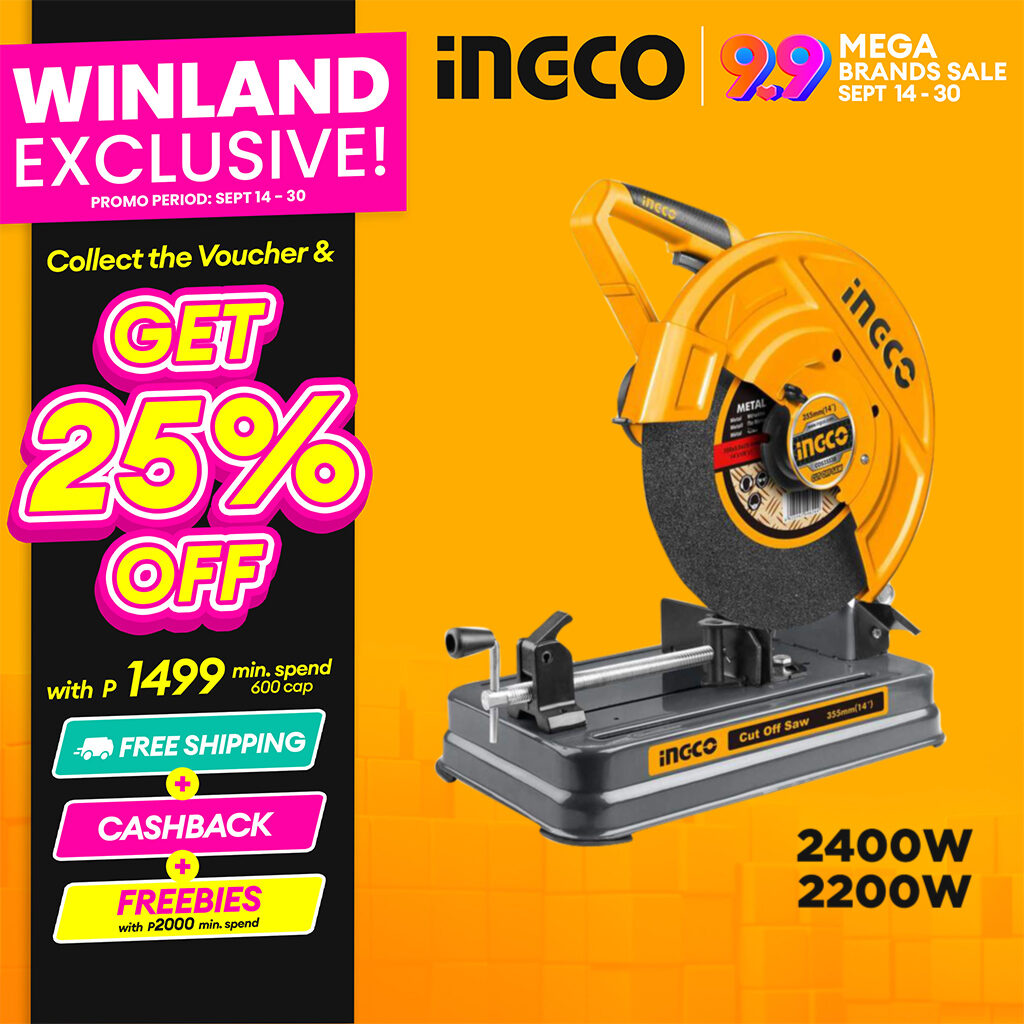 INGCO by Winland Cut Off Saw Machine 14" 2200W-2400W COS35568 ...