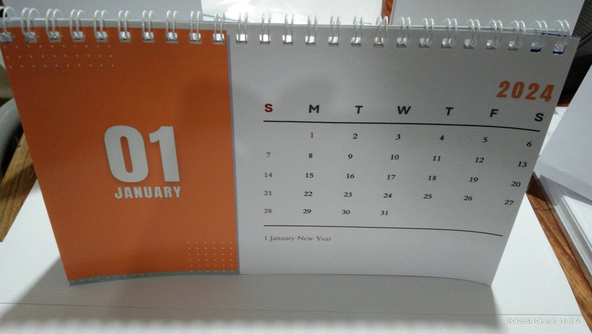 A5 size Desk Calendar with 12 monthly pages printed on super glossy ...