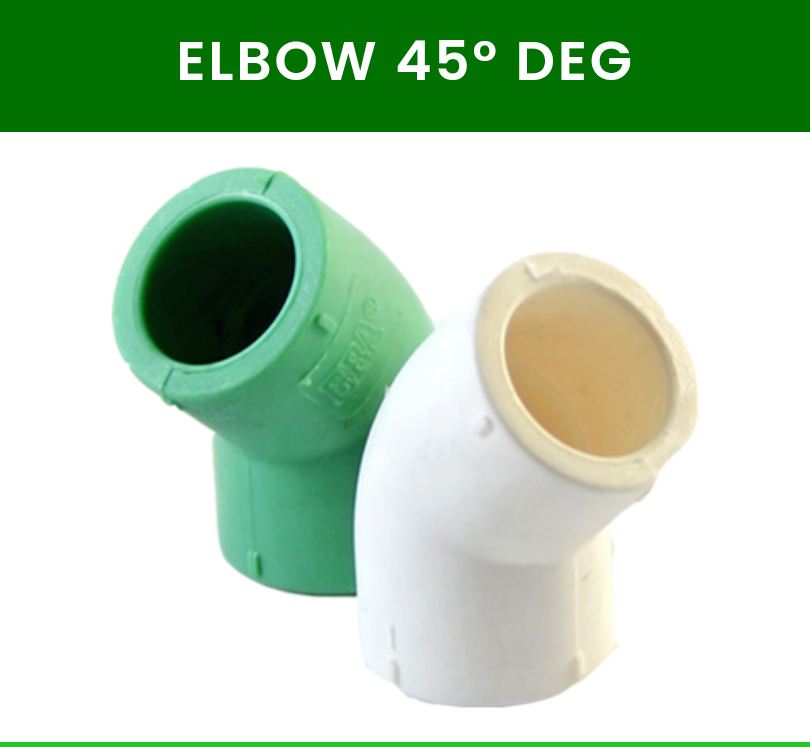ERA BRAND PPR ELBOW 45° x 1/2", 3/4" , 1" , 1 1/4" , 1 1/2" , 2" , 2 1/ ...