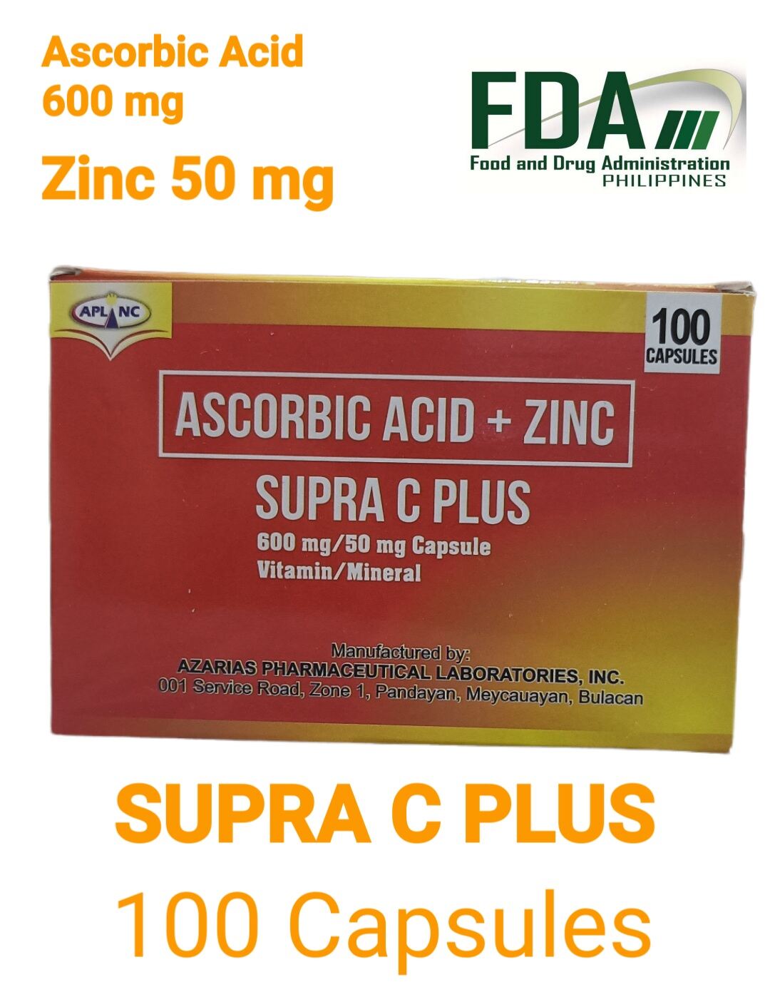 Vitamin C With Zinc 100 Capsules Xtracee Plus Suprac Plus Maxicor Plus Czinc Plusd