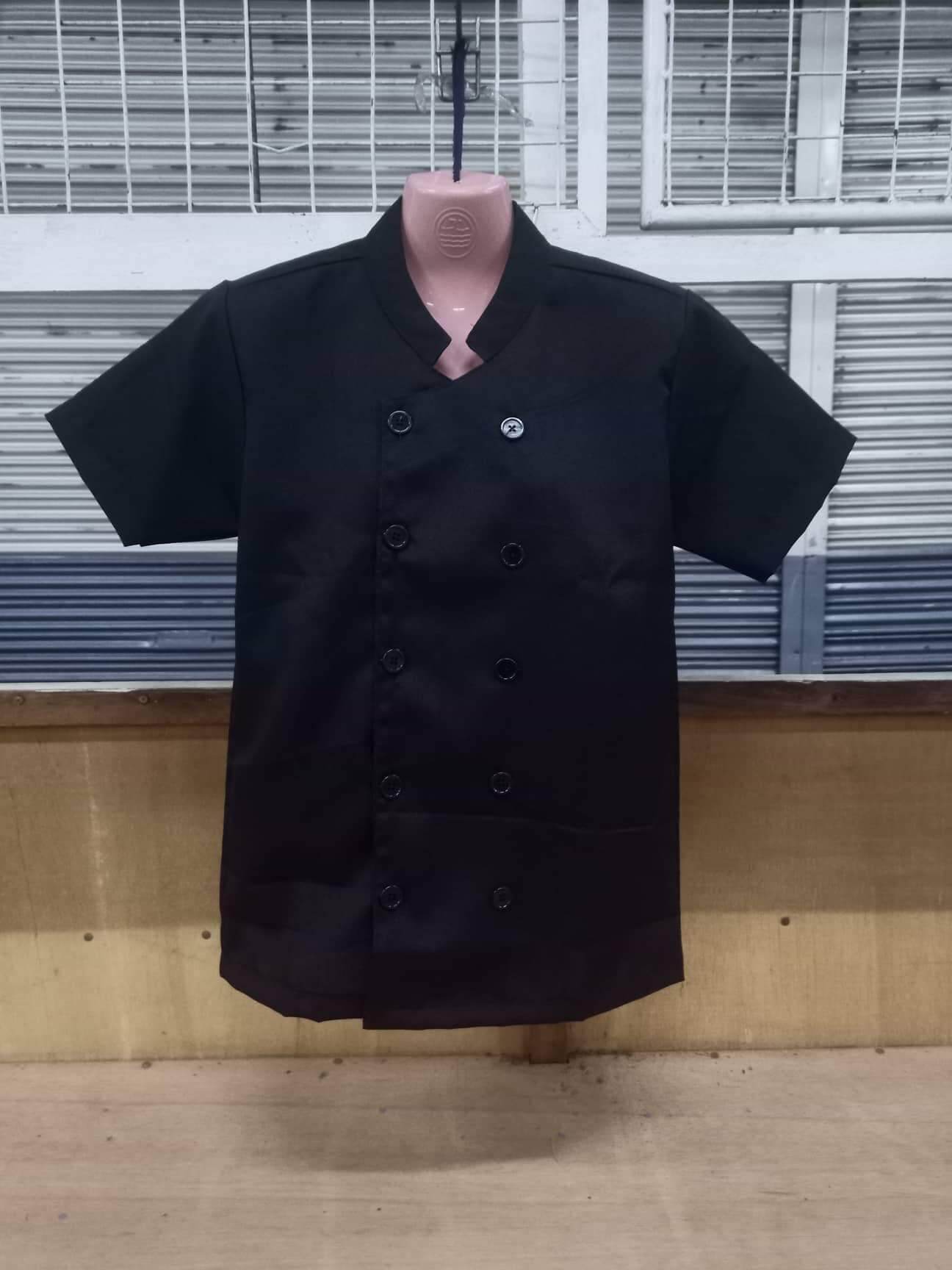 Short Sleeve All Black Chef Uniform | Lazada PH