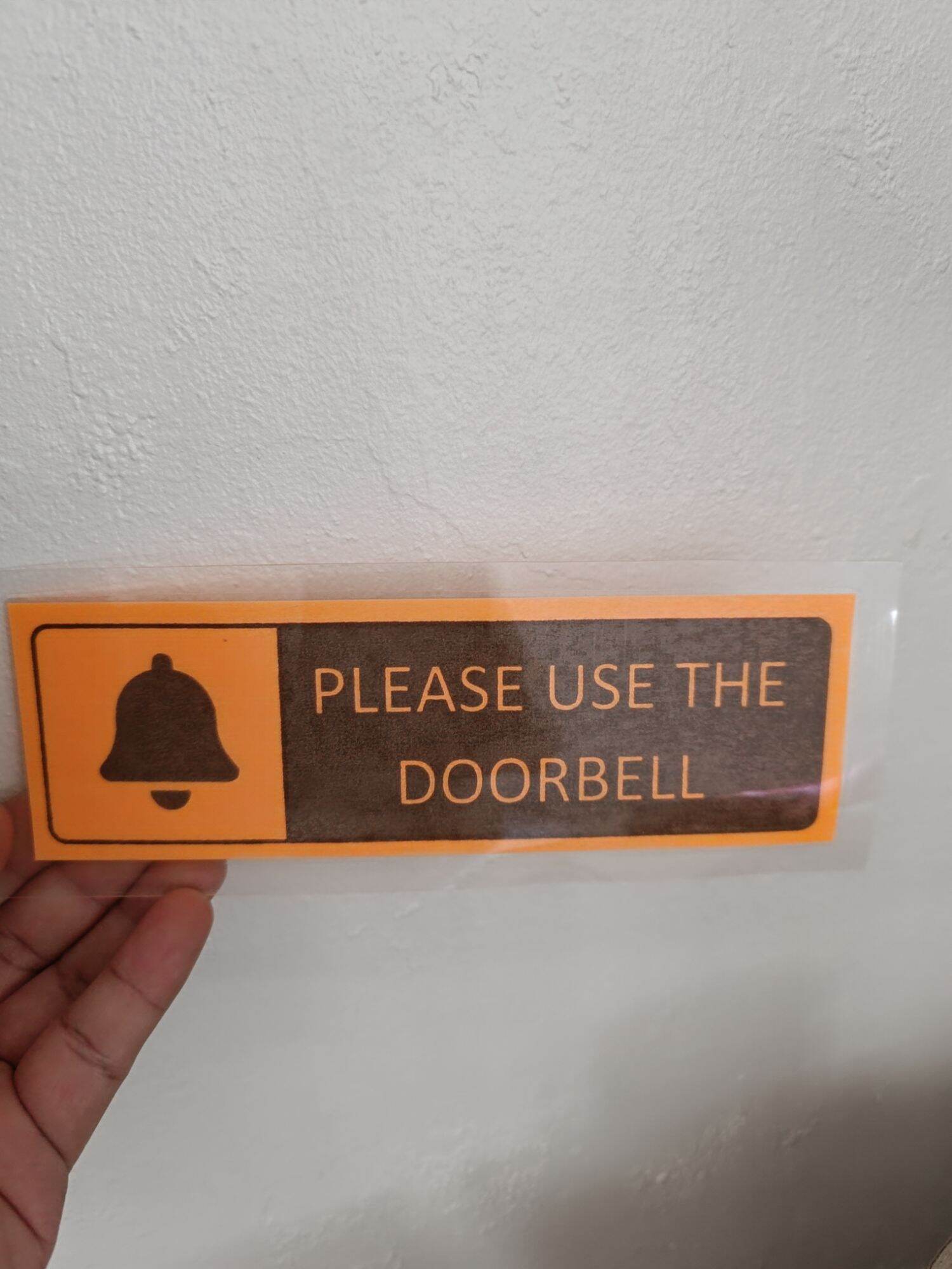 Doorbell Signage (bu y 1 take 1) makapal at matigas with double sided ...