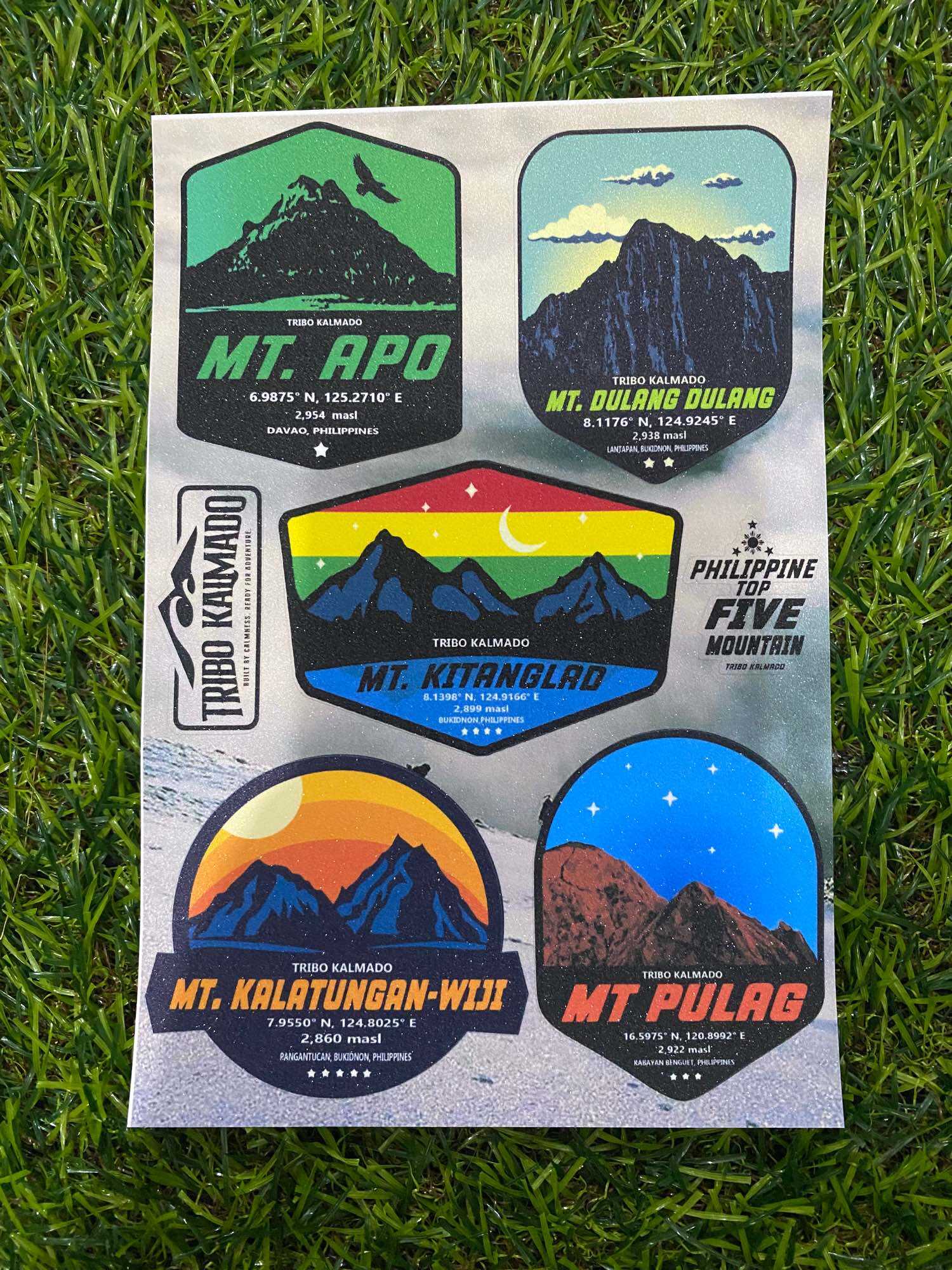 Tribo Kalmado Top 5 Mountains Sticker Pack/Water proof stickers (5.5 x ...