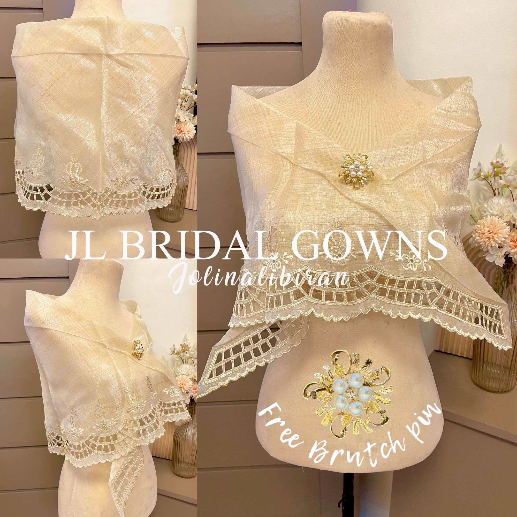 Alampay shawl top filipiniana embroidered cutwork “ABI” design | Lazada PH