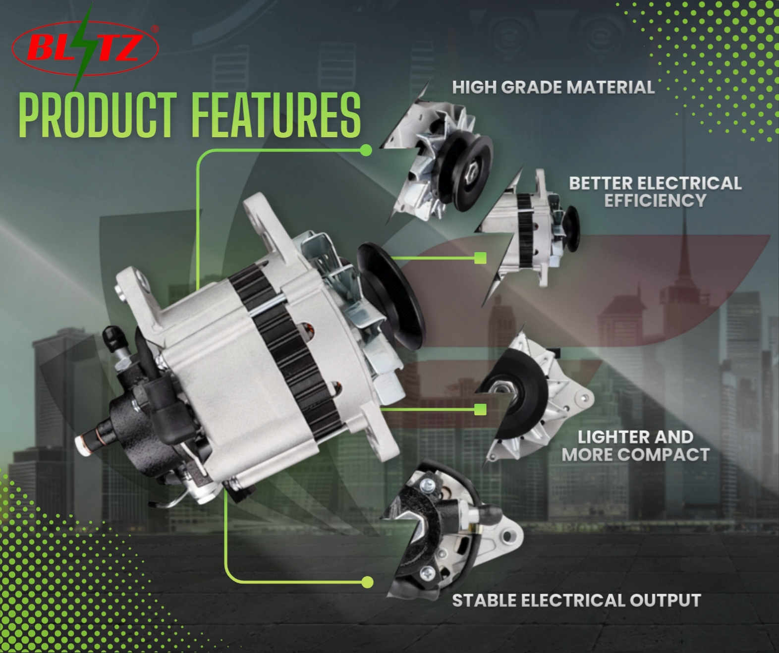 TOYOTA INNOVA / FORTUNER DIESEL 12V / 80A SEVEN PULLEY BLITZ ALTERNATOR ...