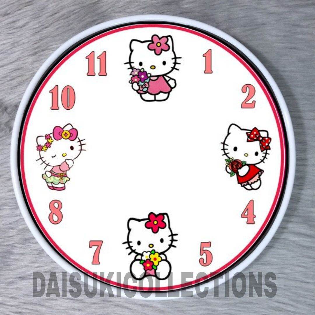Hello Kitty Wall Clock (8x8 Inches) with FREE keychain and stickers ...