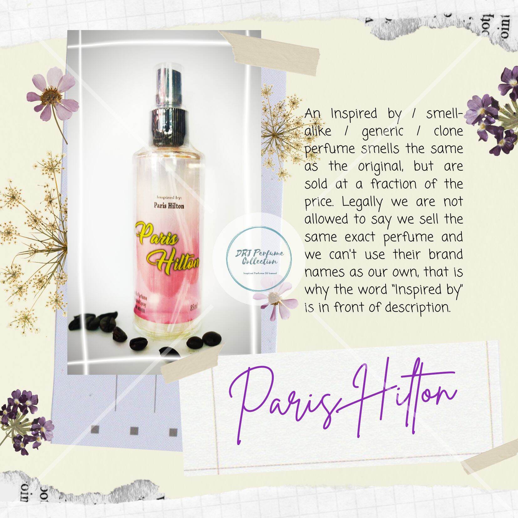 DRJ PERFUME COLLECTION P. Hilton for women inspired perfume oil based 1 ...