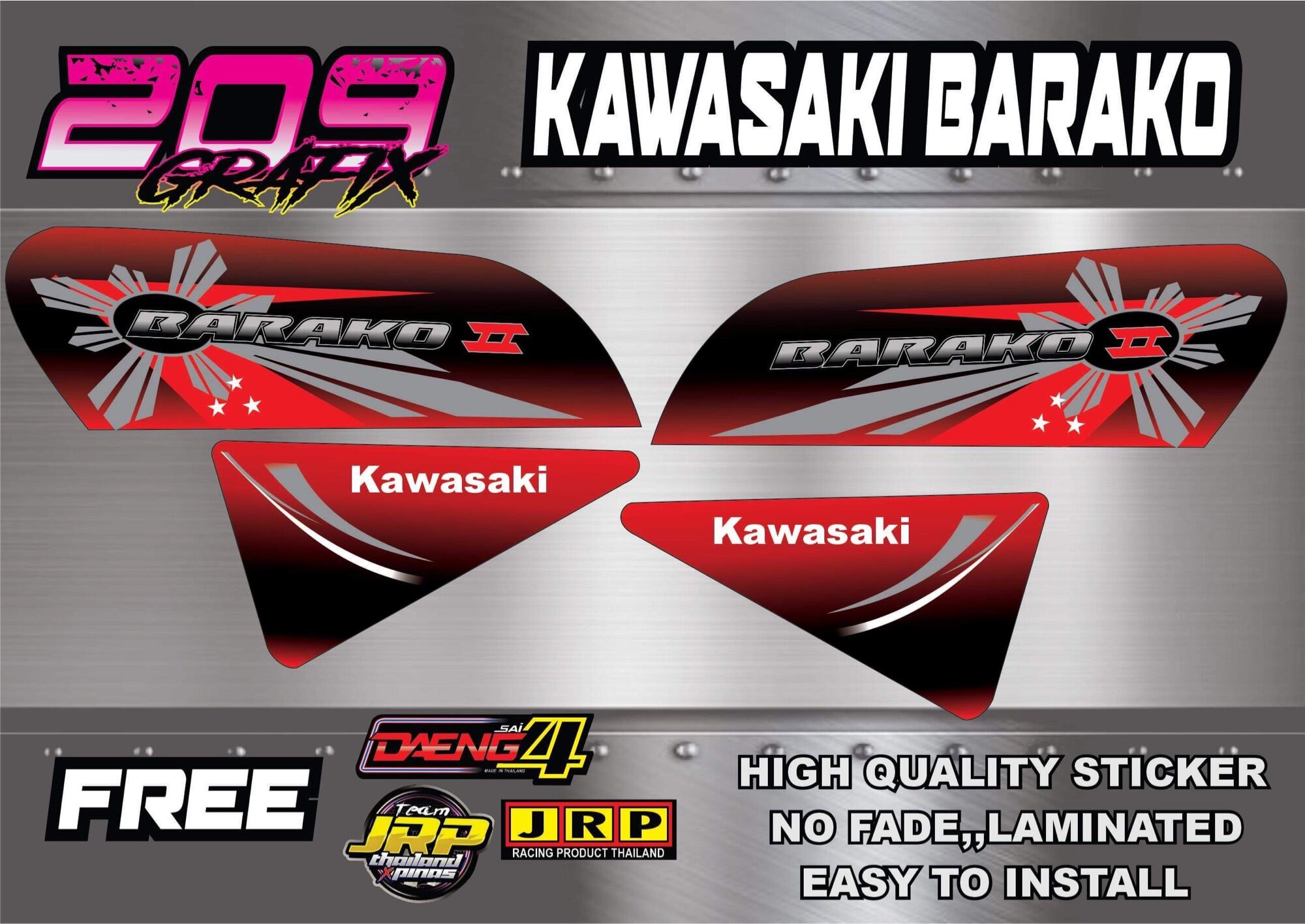 KAWASAKI BARAKO DECAL STICKER | Lazada PH