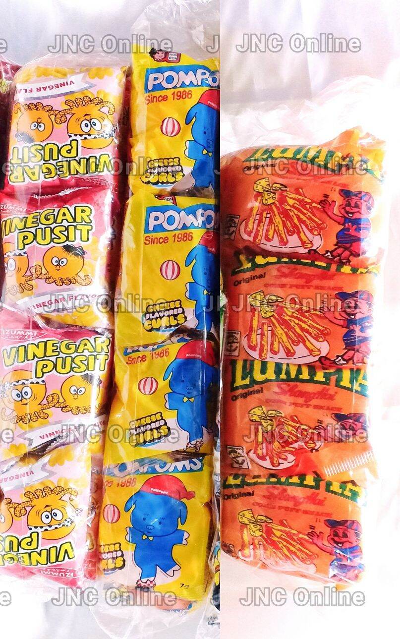 3-in-1 Pack | Assorted Pinoy 90s Chichirya Snack Pompoms Vinegar Pusit ...