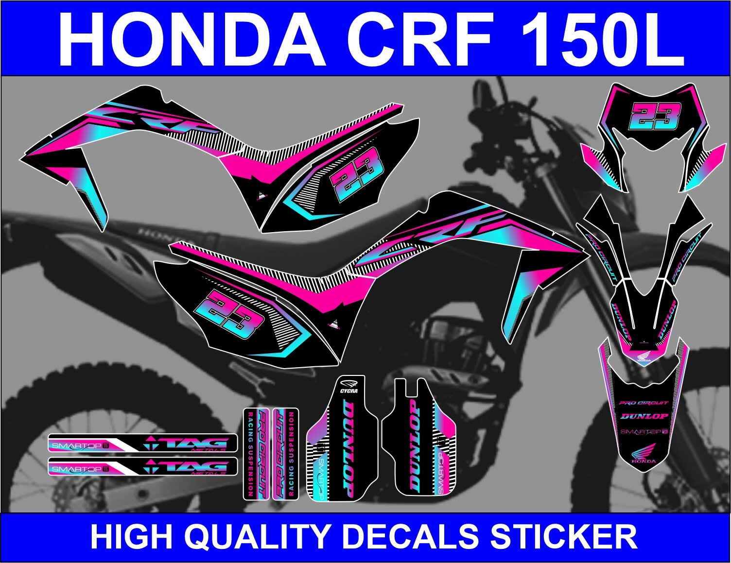 Honda crf 150l decals sticker, Laminated, | Lazada PH