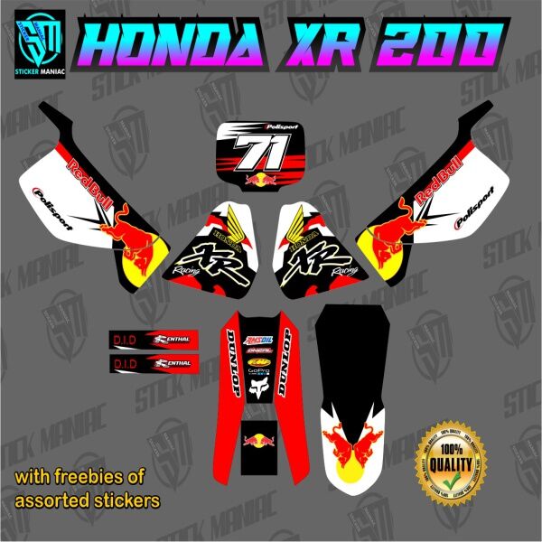 Honda XR 200 decals sticker, Laminated | Lazada PH