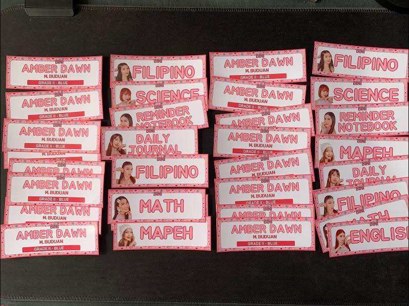 BINI Notebook Stickers Subject Stickers Name Label and LAMINATED ...