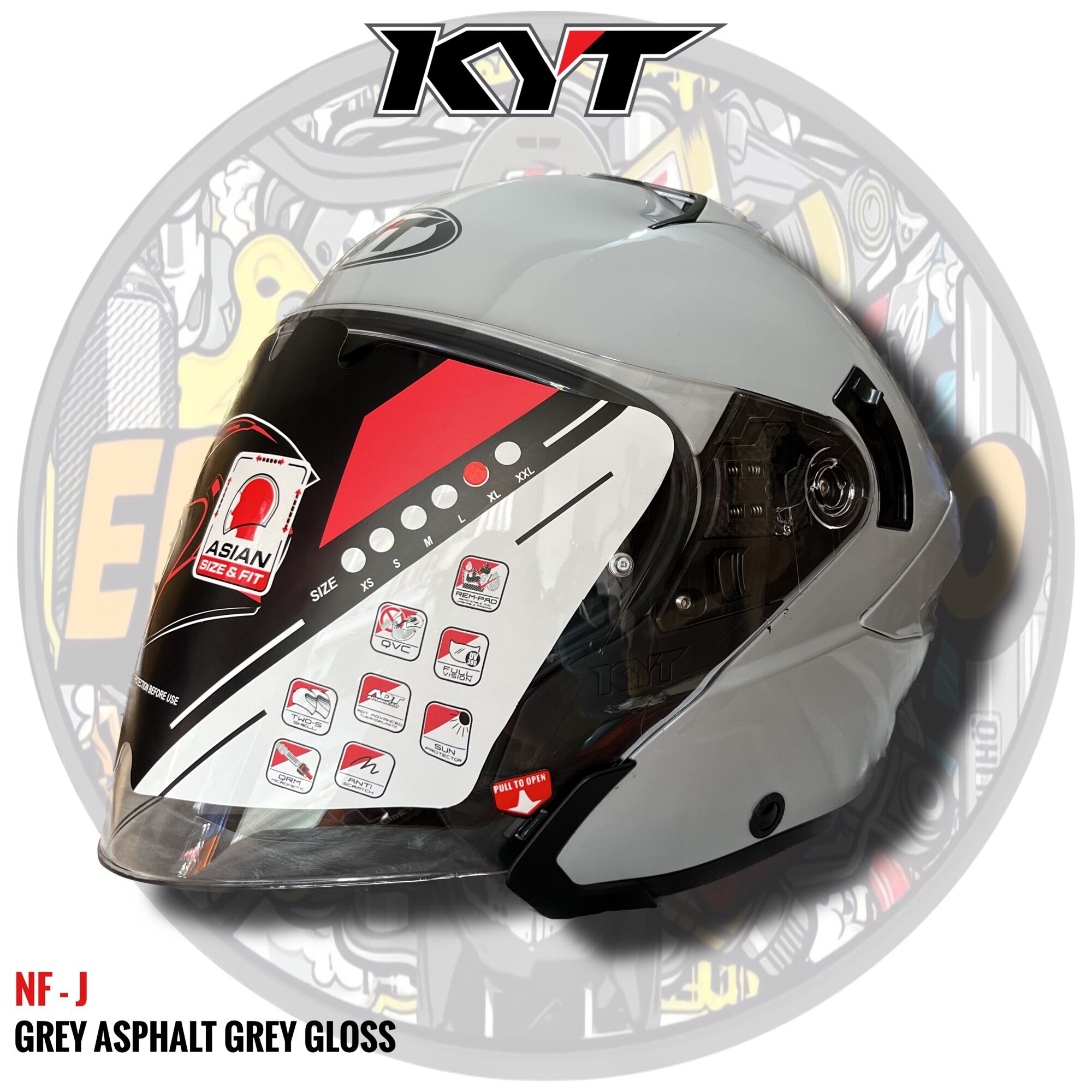 kyt nfj half face dual visor helmet | Lazada PH