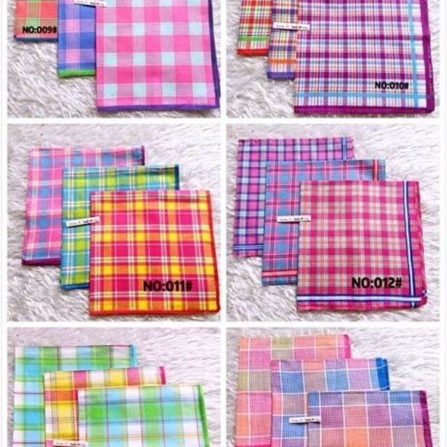 1 DOZEN GIRL CANNON CHEKERED PANYO handkerchief | Lazada PH