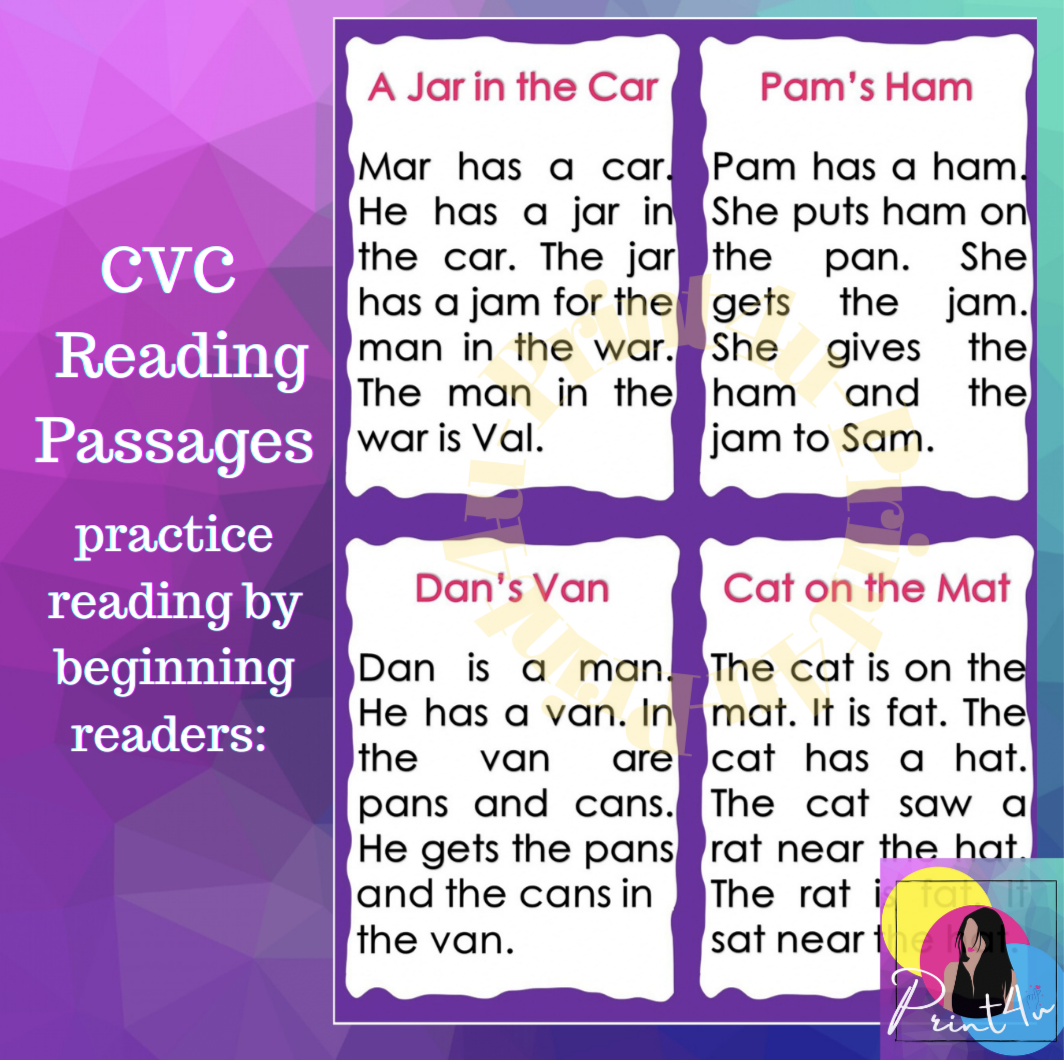 CVC Reading Passages - English reading materials | Lazada PH