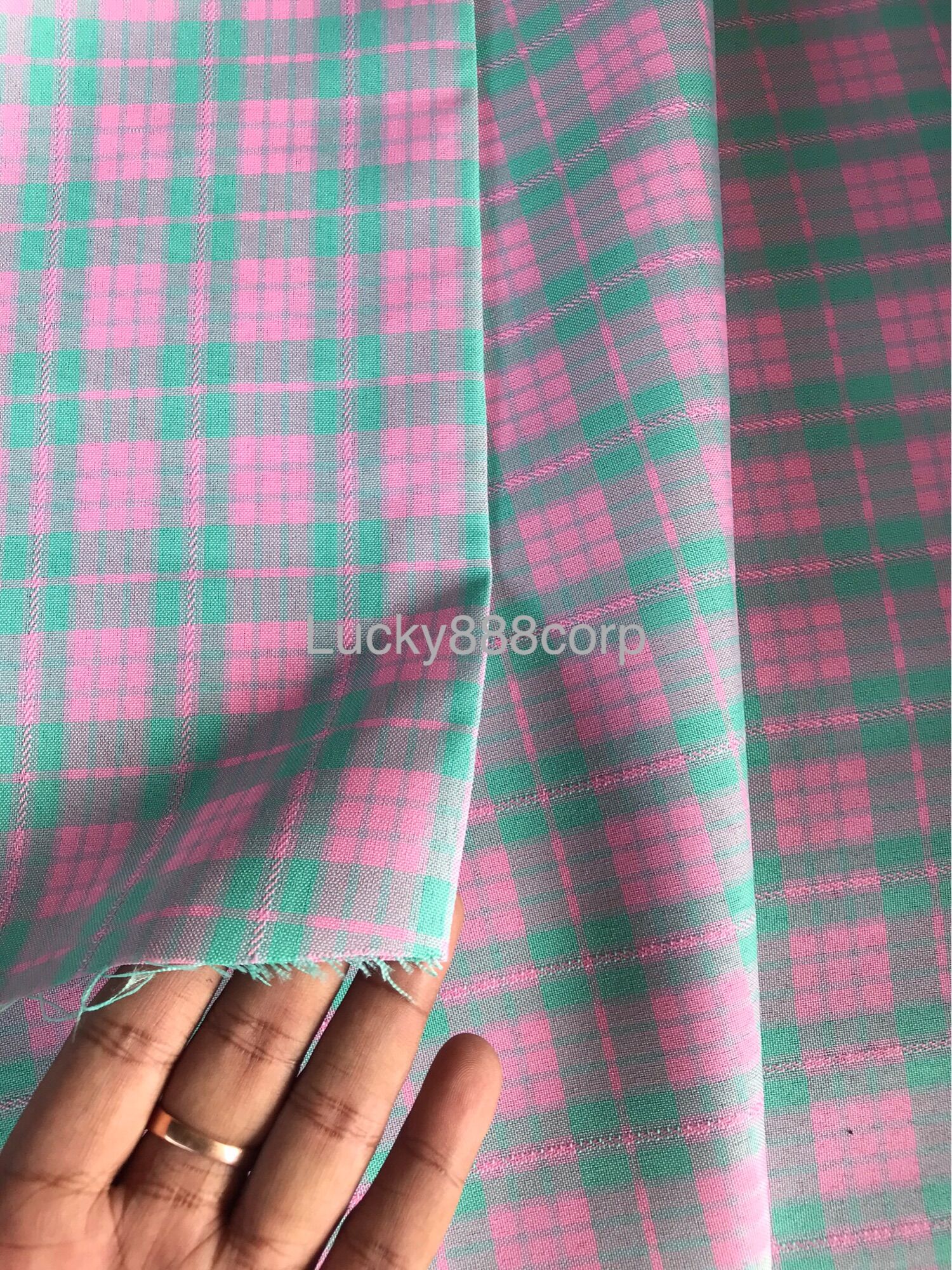 Pinklawan Checkered Fabric Textile Cloth Tela 60” width sold per Yard ...