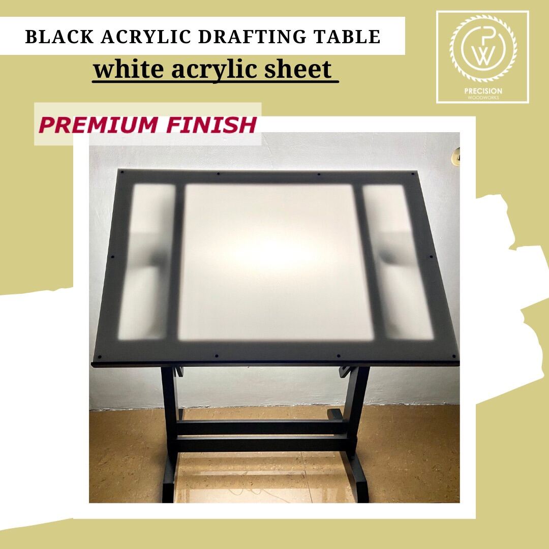 REGULAR BLACK ACRYLIC DRAFTING TABLE | PRECISION WOODWORKS | DRAWING ...