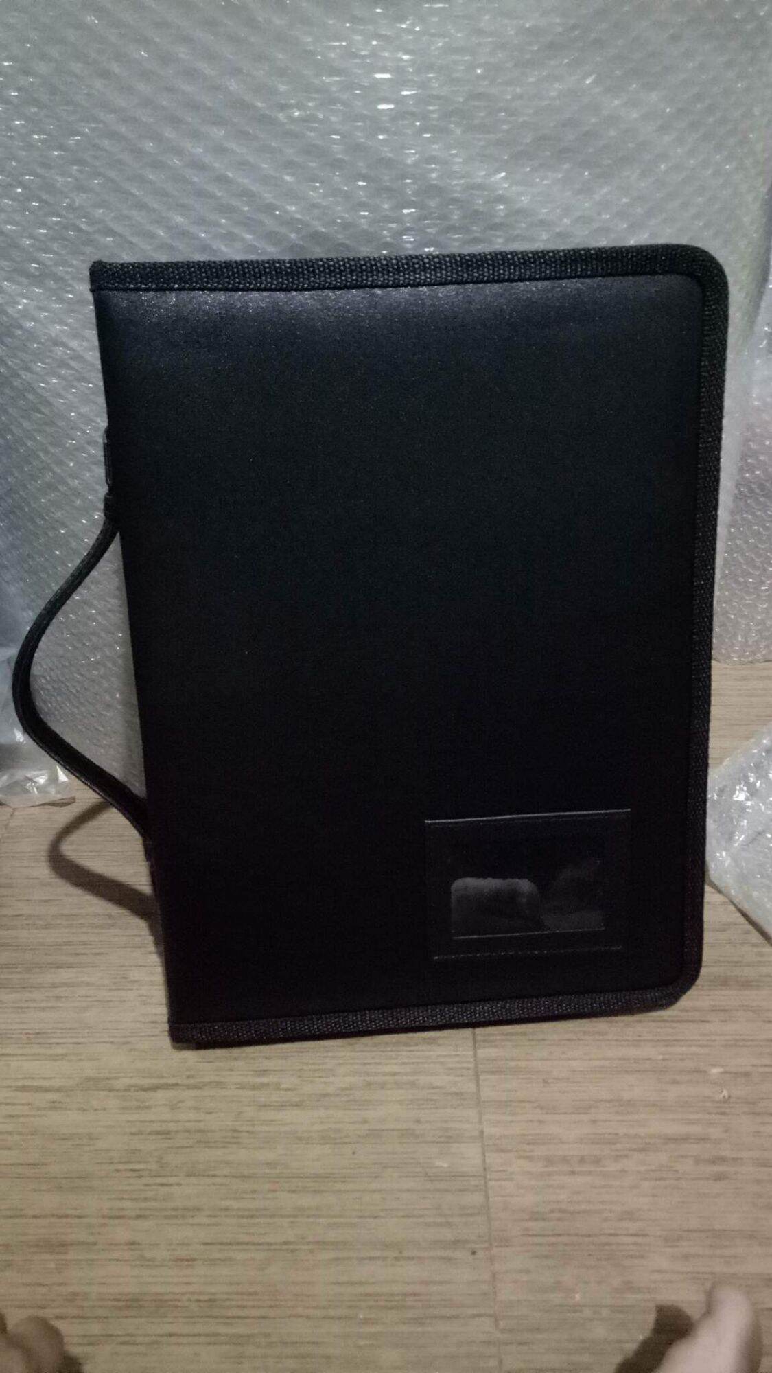 seamans file folder made of imported leather with 3 ring mech. and ...