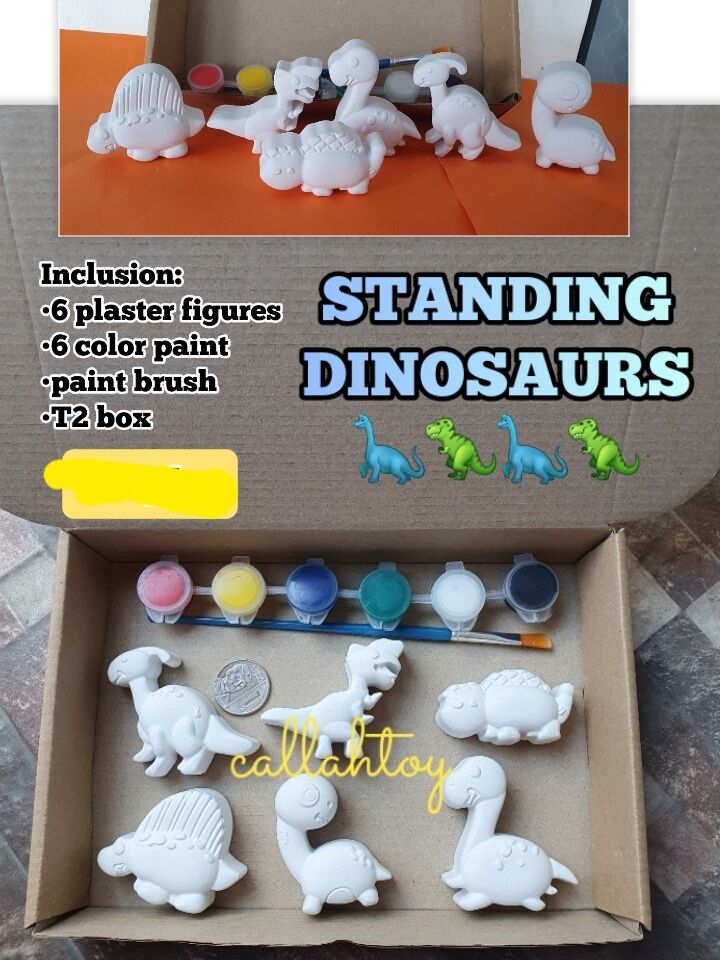 Paint your own STANDING DINOSAUR plaster art figure set (NOT Ref Magnet ...