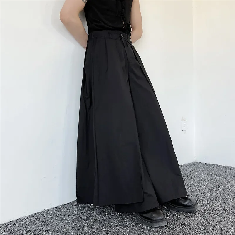 Designer's Irregular Multi-layered Kimono Skirt Bell Bottoms Men's ...