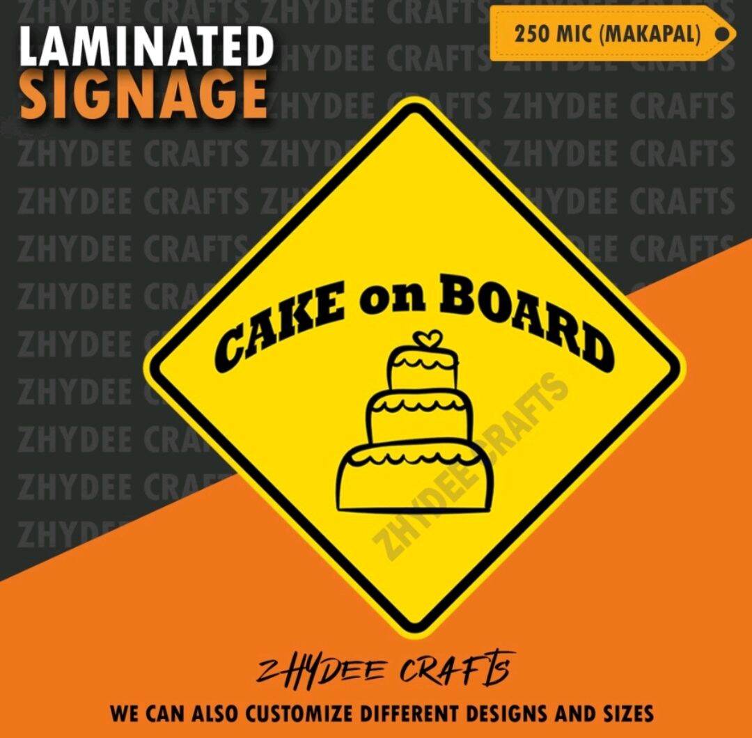 Cake On Board Laminated Signage (for Cake and Pastries) | Lazada PH