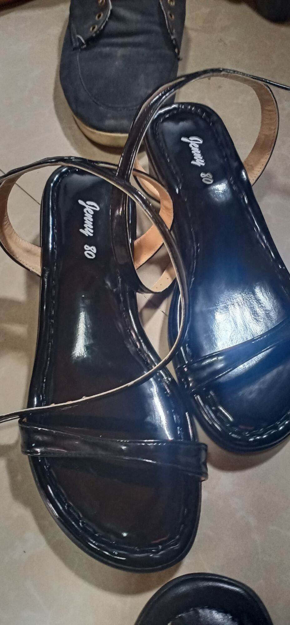 Marjenice Duty Sandals Pasexy strap, x likod, Glossy, Wedge/Heels ...