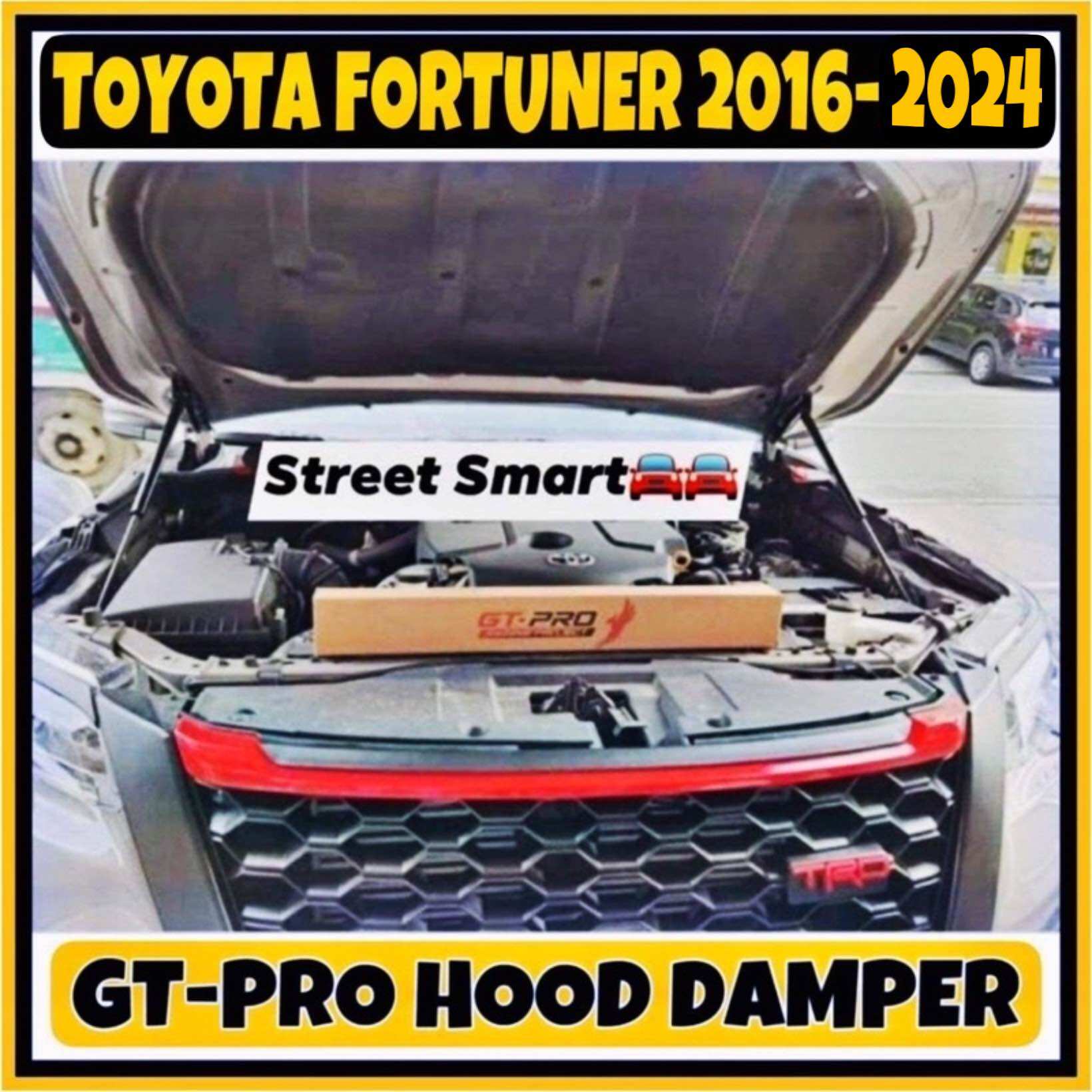 TOYOTA FORTUNER 2016-2024 GT PRO HOOD DAMPER | Lazada PH