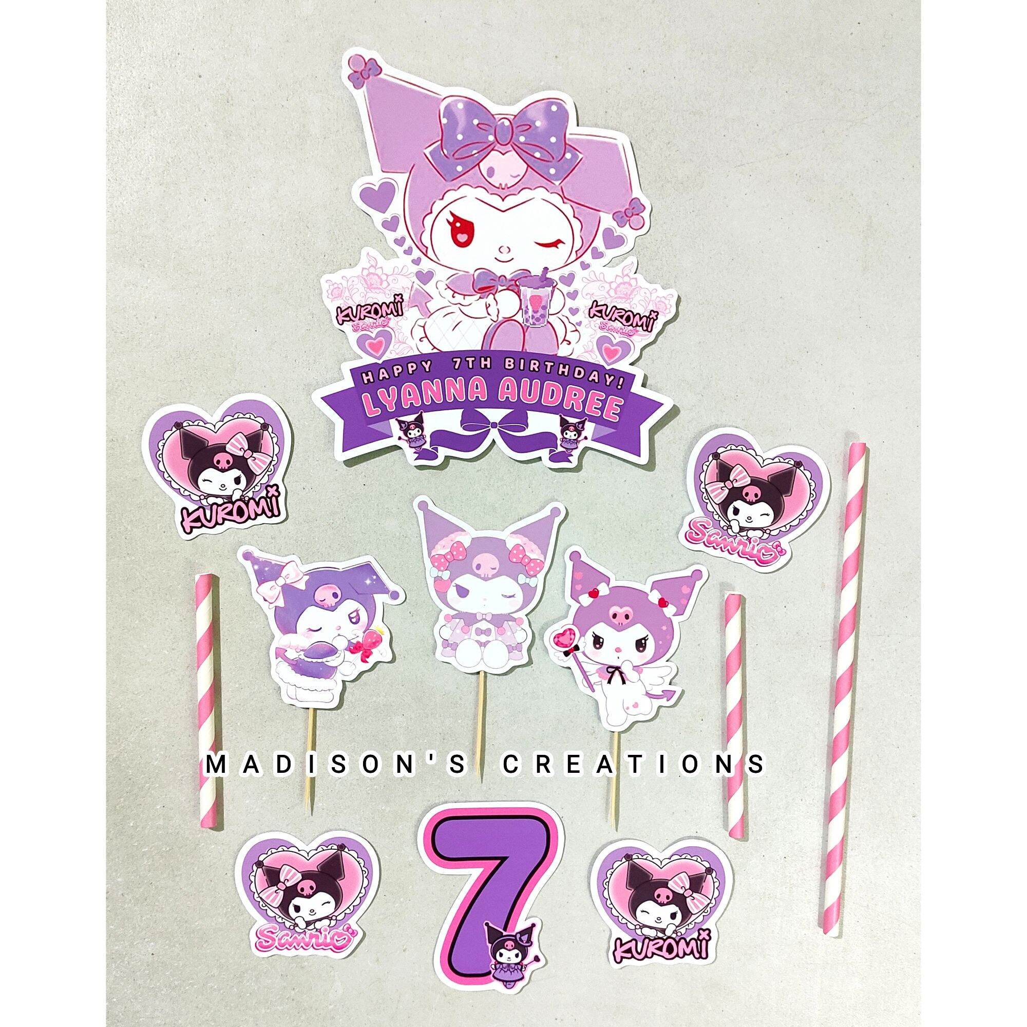 Sanrio Kuromi Cake Topper (High-quality, Personalize, Ready-to-use ...