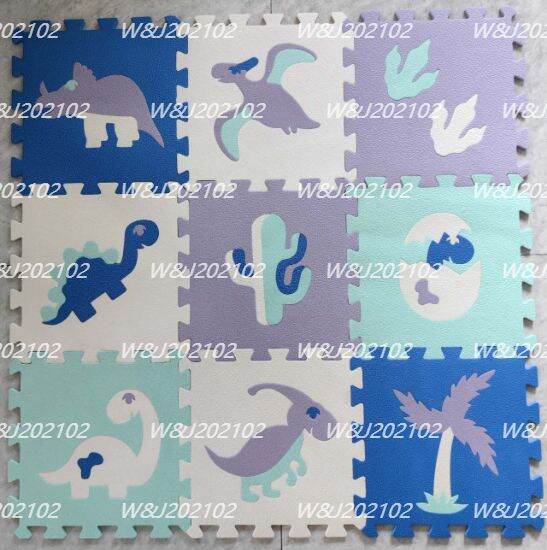 Puzzle Mat / Play Mat DINOSAURS/TRANSPORTATION Design 9pcs 30cm x 30cm ...