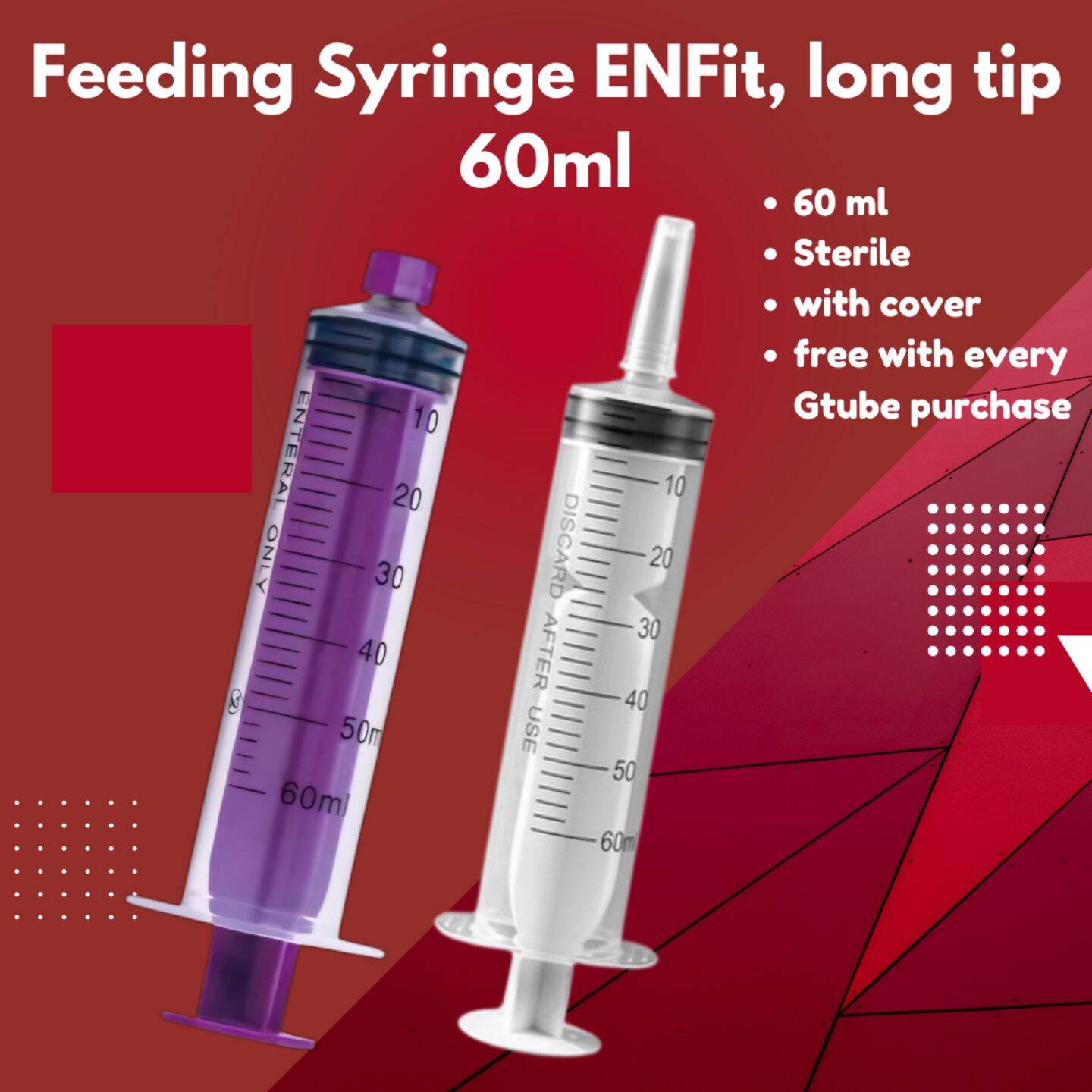 ENFit, long tip Feeding Syringe 60ml | Lazada PH
