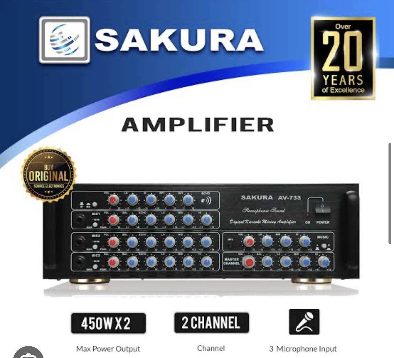Sakura AV 733 Mixing Amplifier / 450Wx2 / Karaoke Mixing Amplifier ...