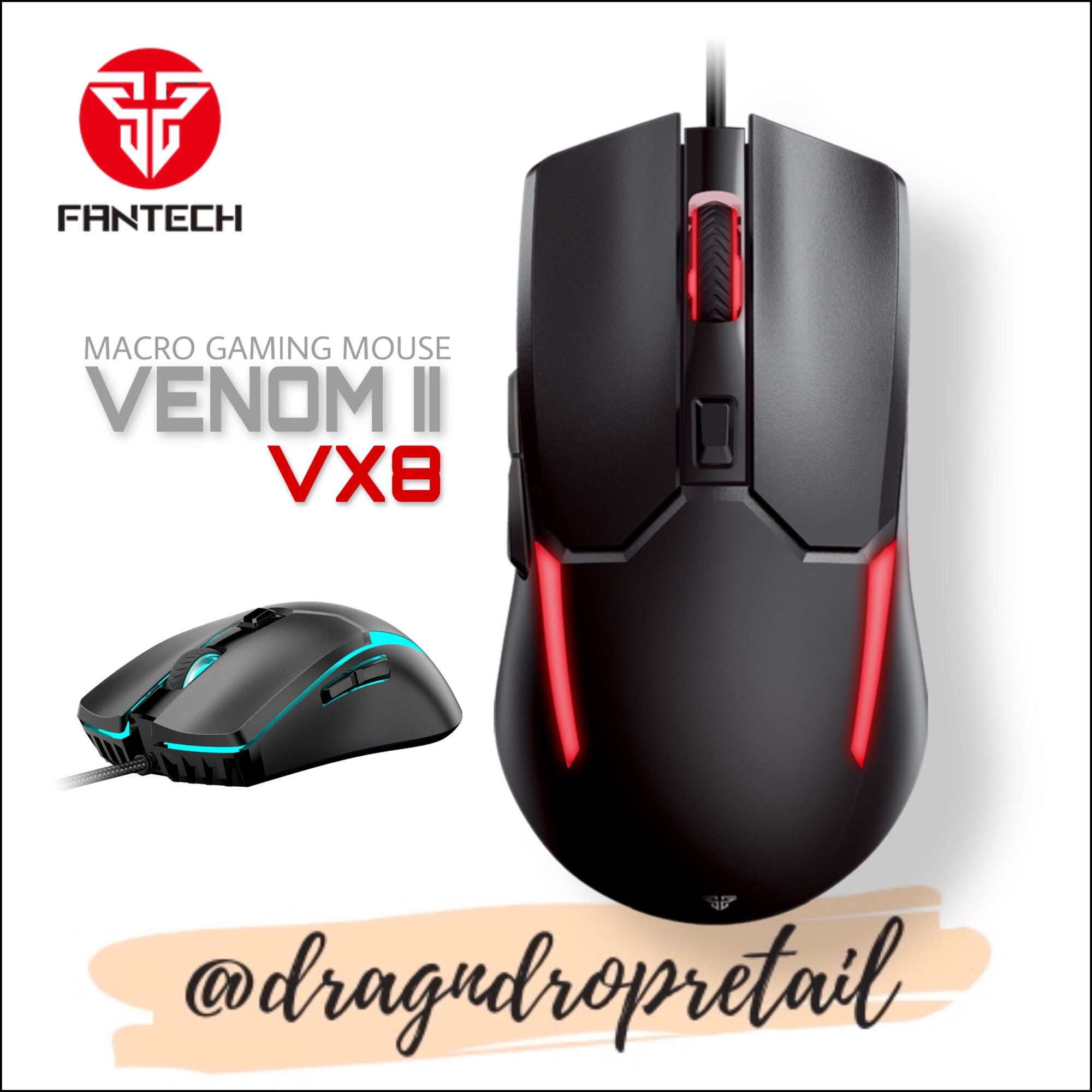 FANTECH VENOM II VX8 Wired Macro Gaming Mouse 8000 DPI | Lazada PH