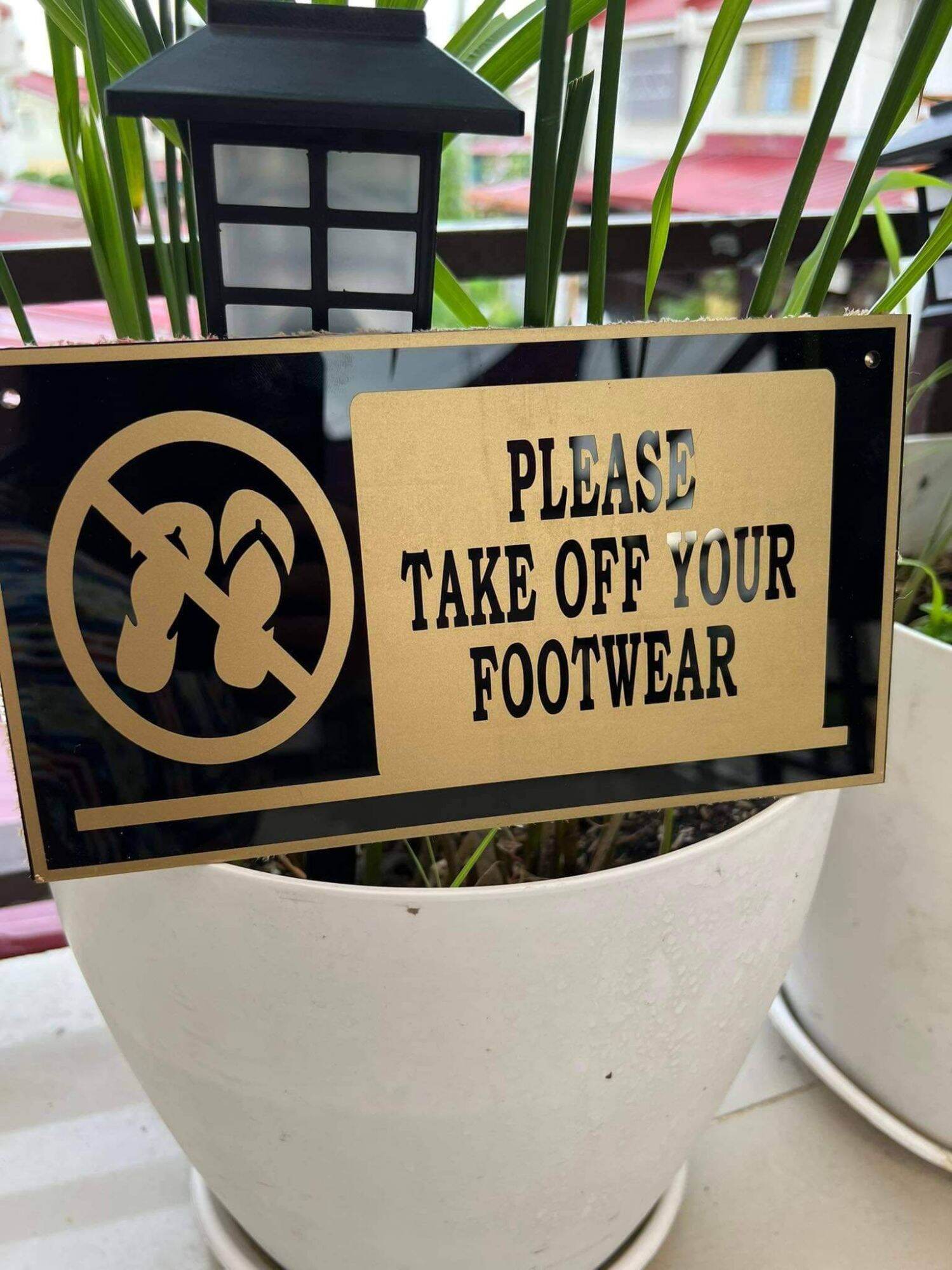 plaese take of your footwear signage/single acrylic 5x9inch/waterproof ...
