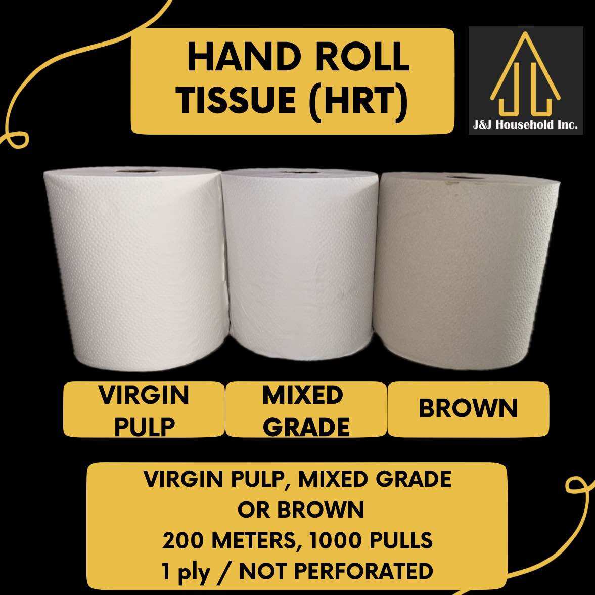 HAND ROLL TISSUE HRT — BROWN, MIXED GRADE, VIRGIN PULP 1000pulls ...