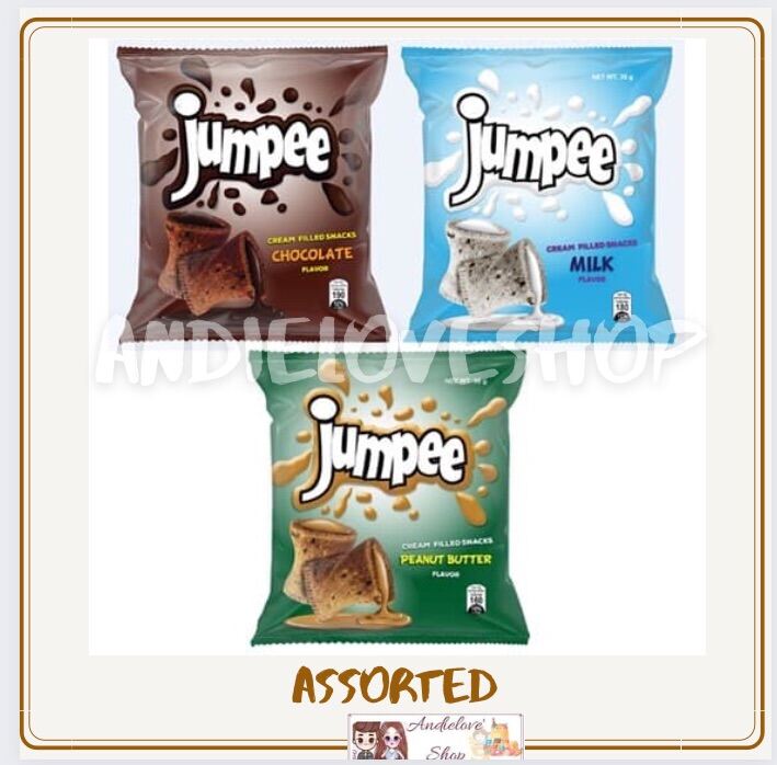 PACK OF 3: Jumpee Cream Filled Snacks Assorted Flavor ( Milk, Chocolate ...