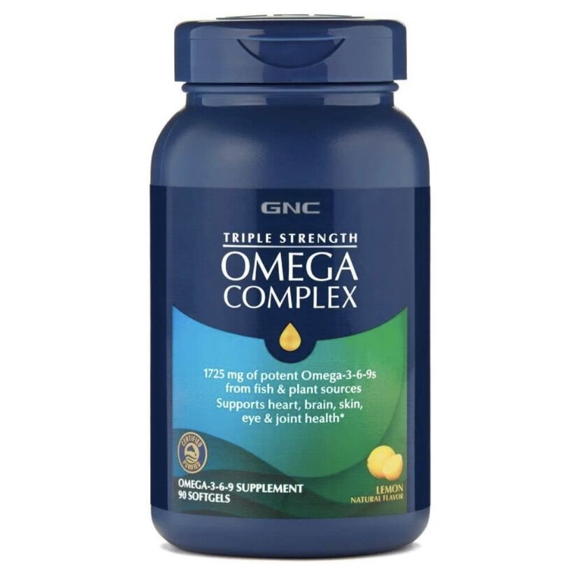 GNC Triple Strength Omega Complex 90 Count Exp Sep 2025 Lemon Flavored ...