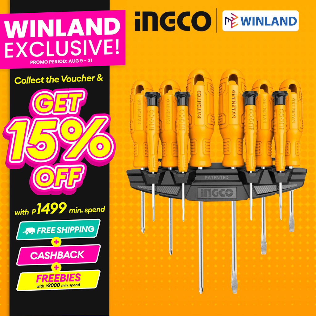 INGCO By Winland 10PCS Screwdriver And Precision Screw Driver Set SS ingco-by-winland-10pcs-screwdriver-and-precision-screw-driver-set-ss