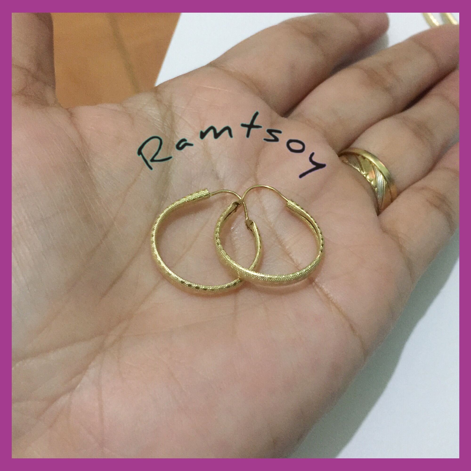 10karats gold loop earing w/design | Lazada PH